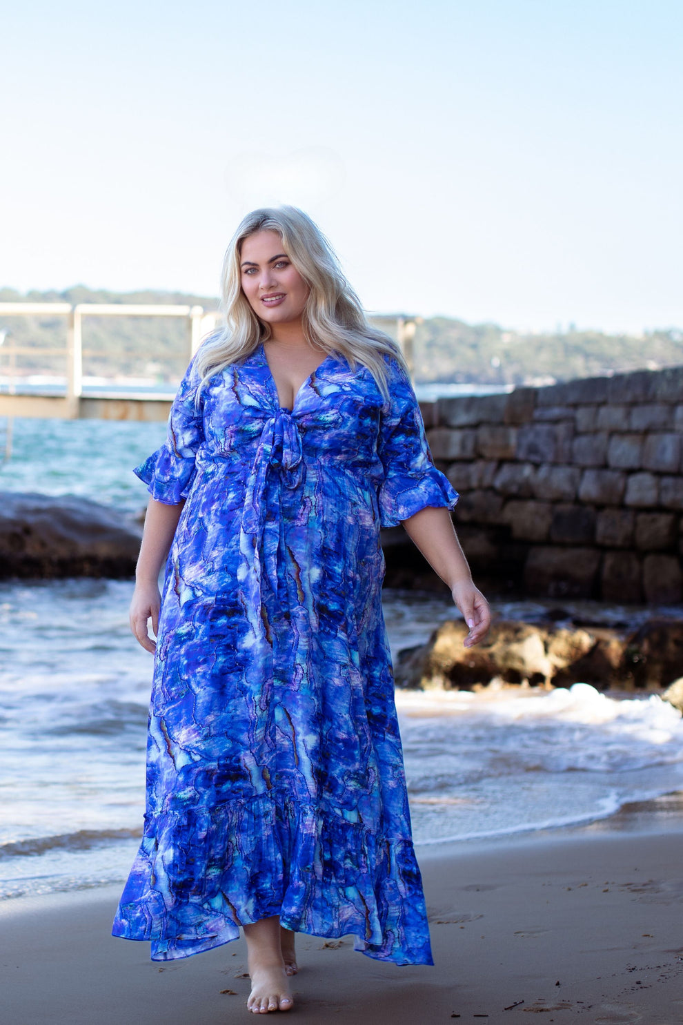 Nicole Tie Front Maxi Dress in Abalone Shell | Dani Marie Australia ABN ...