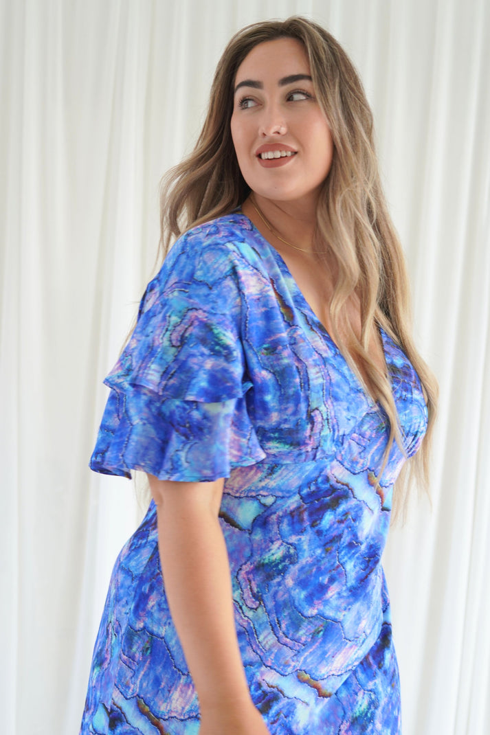 Marcy Ruffle Maxi Dress in Abalone Shell | Dani Marie AU