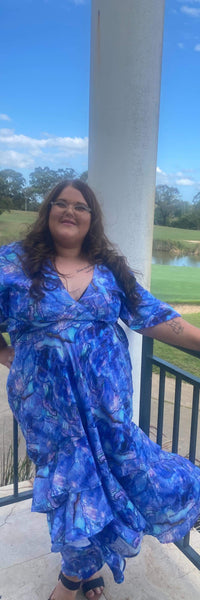 Marcy Ruffle Maxi Dress in Abalone Shell | Dani Marie AU