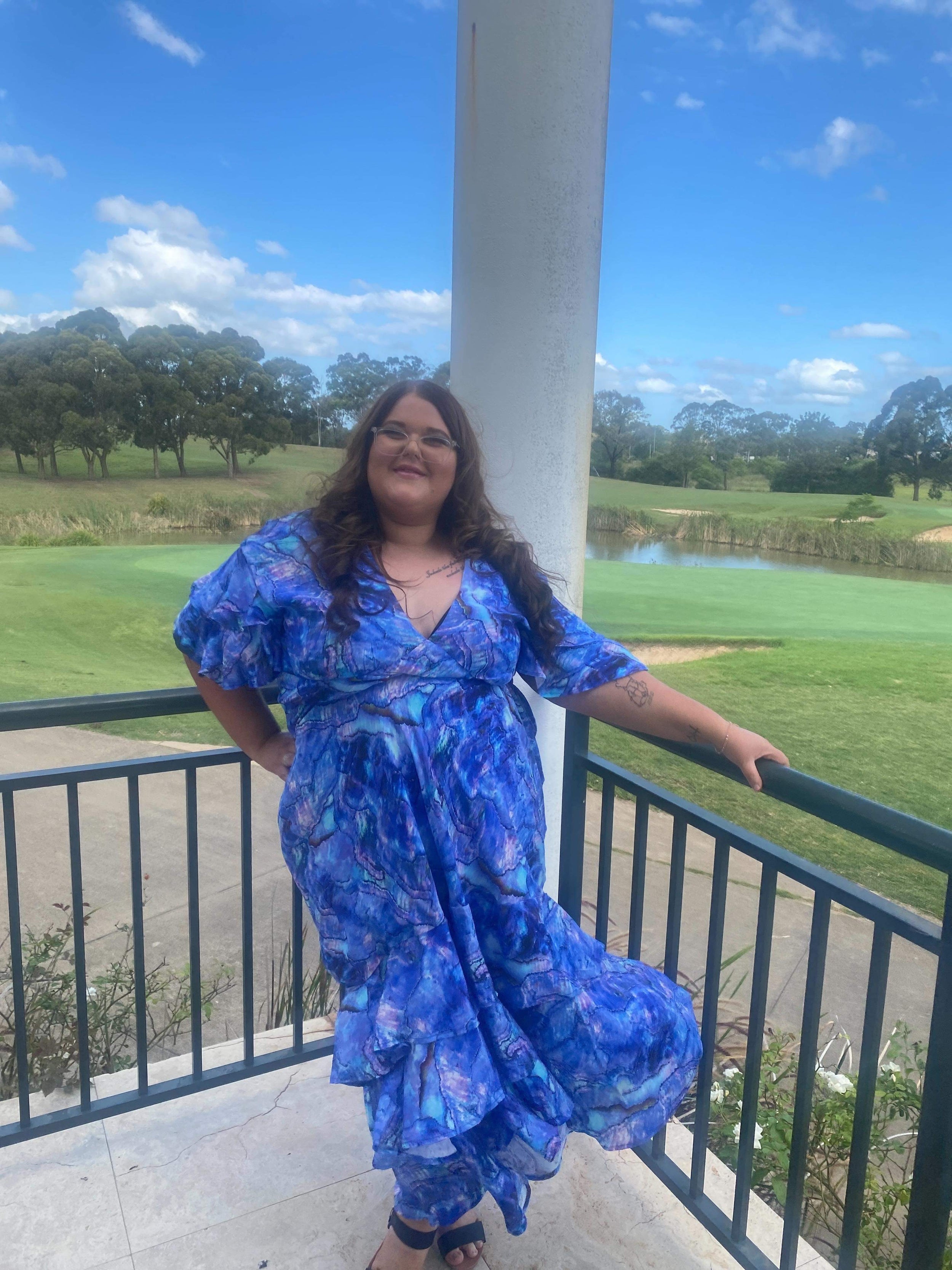 Marcy Ruffle Maxi Dress in Abalone Shell | Dani Marie AU